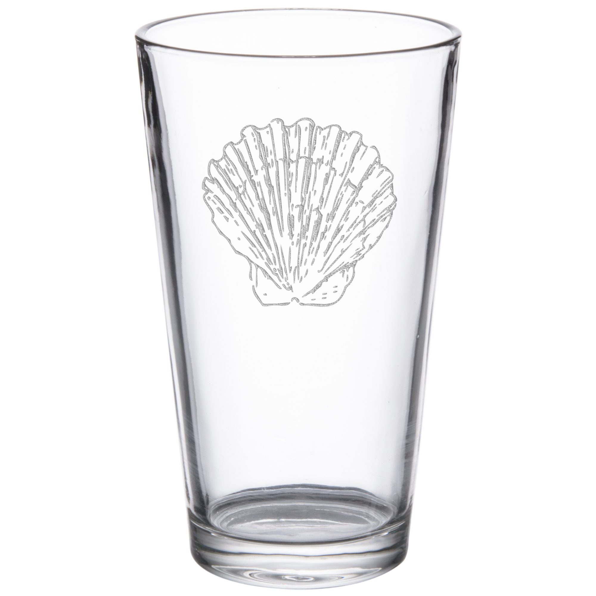 Seashell 16 oz. Etched Beverage Glass Sets – Coastal Place