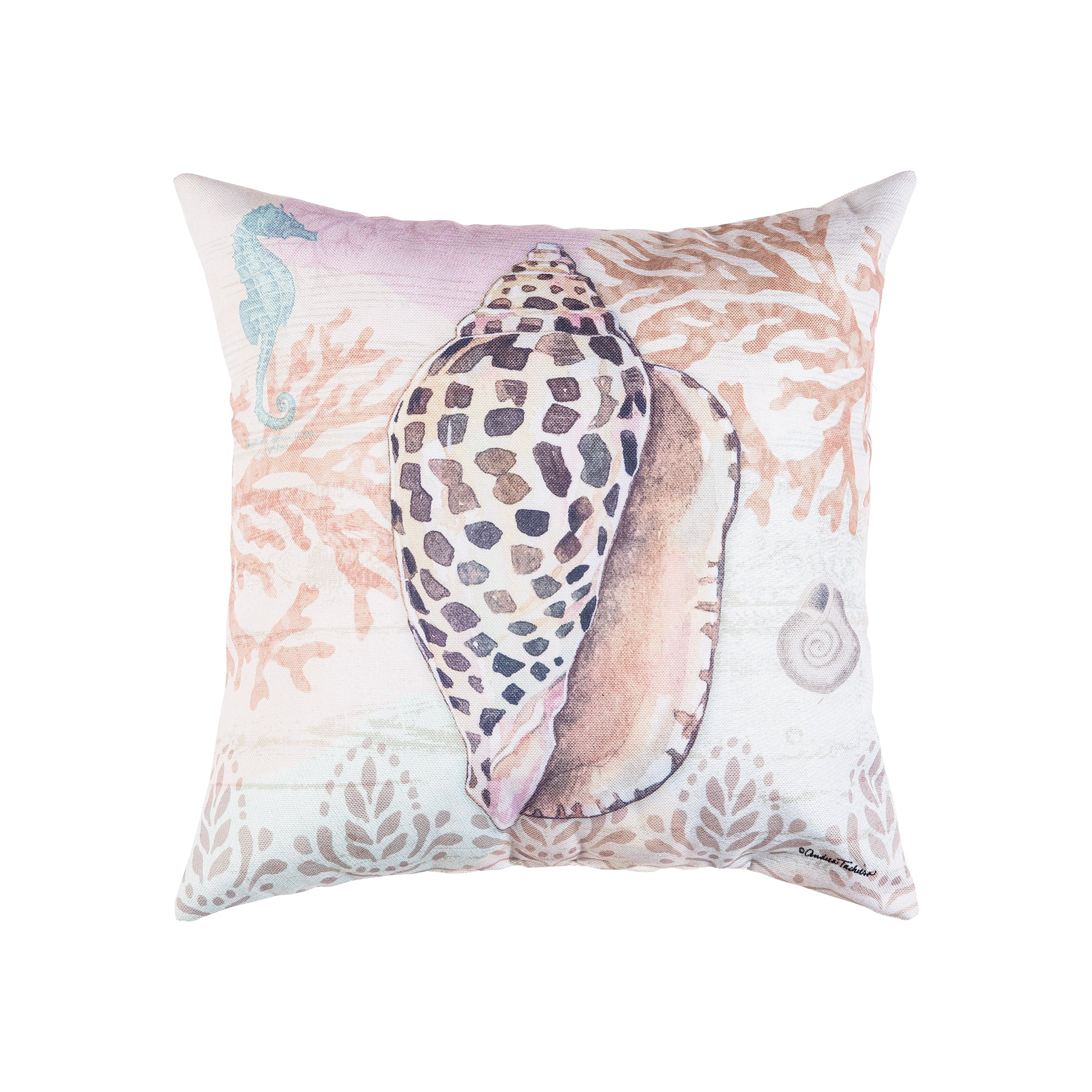 Brown Shell Throw Pillow – Coastal Place