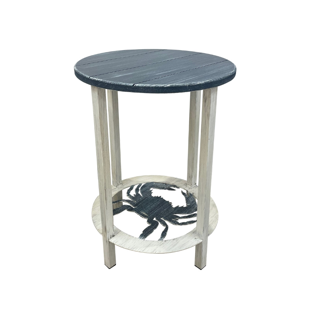 Navy Cottage Crab Round End Table – Coastal Place