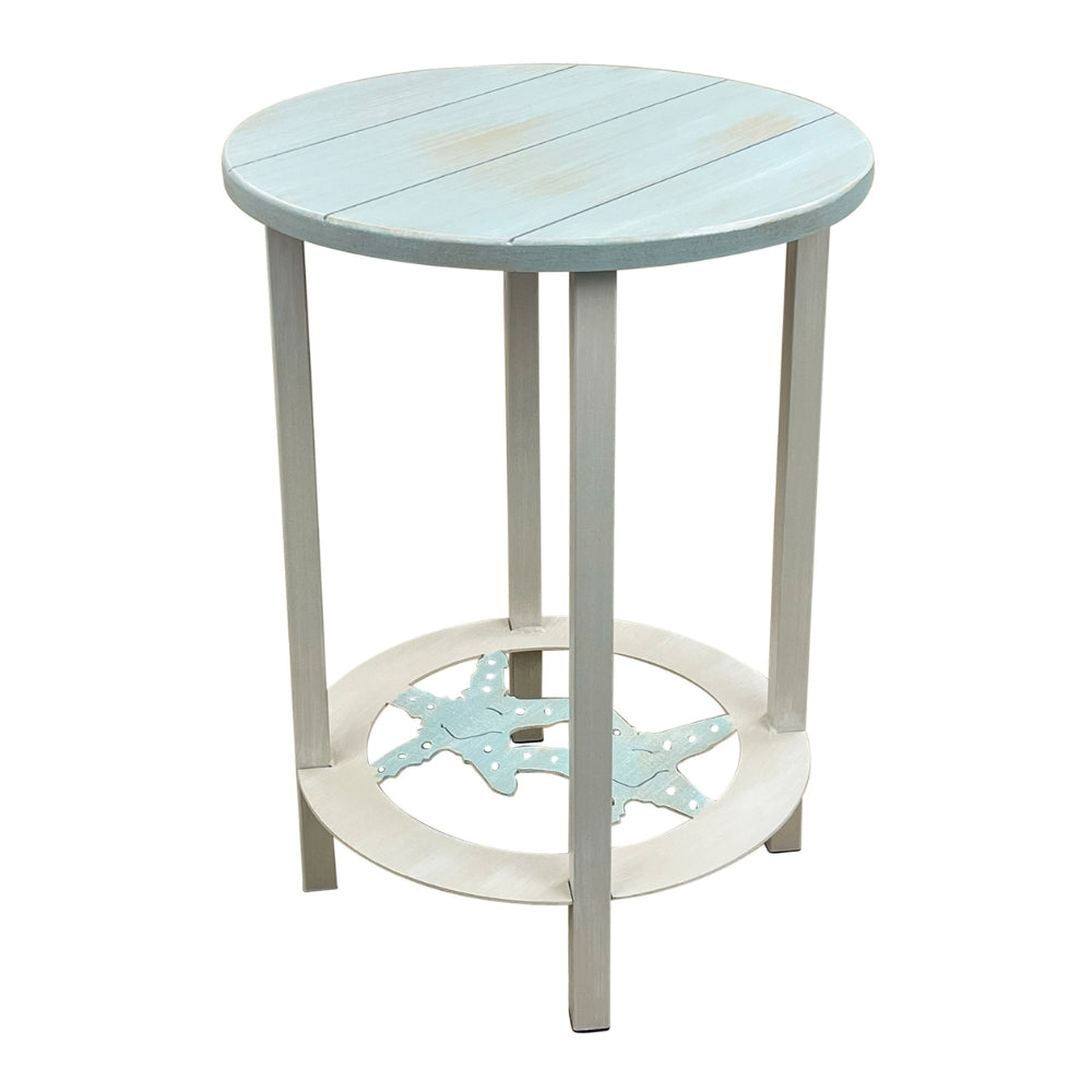 Weathered Shoreline Starfish Round End Table – Coastal Place