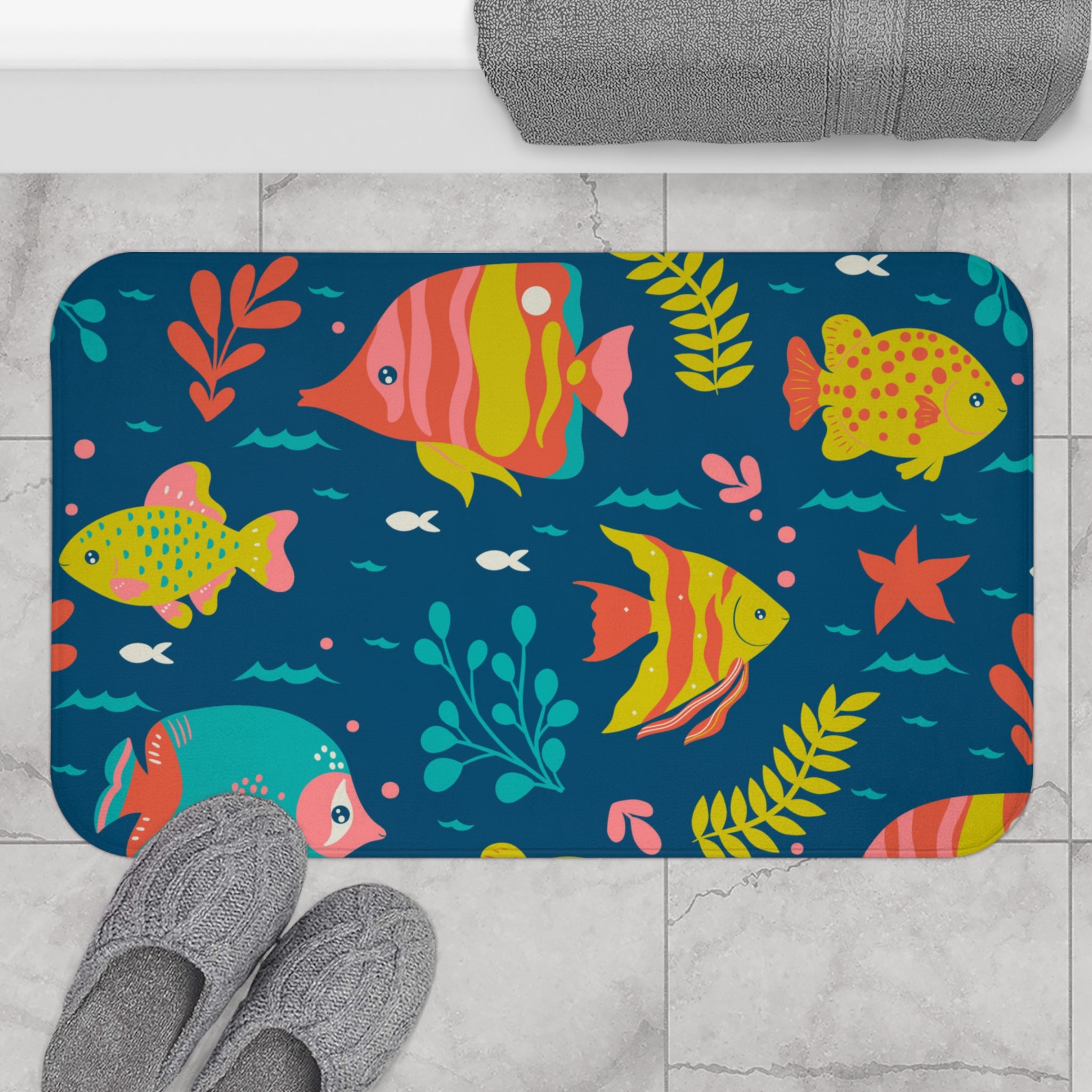 Rainbow Fish Bath Mat – Coastal Place