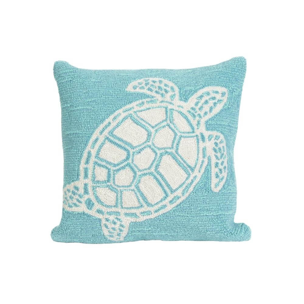 Aqua Sea Turtle Pillow – Coastal Place