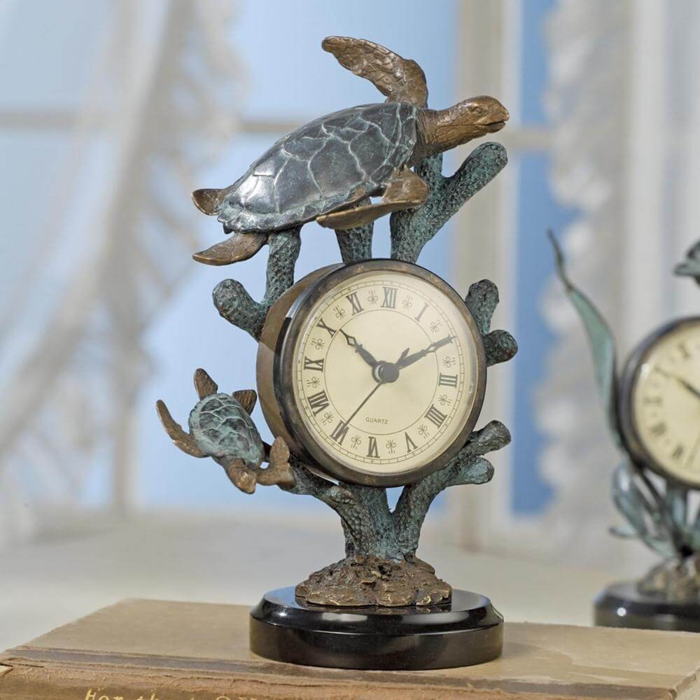Brass Turtles Clock – Coastal Place