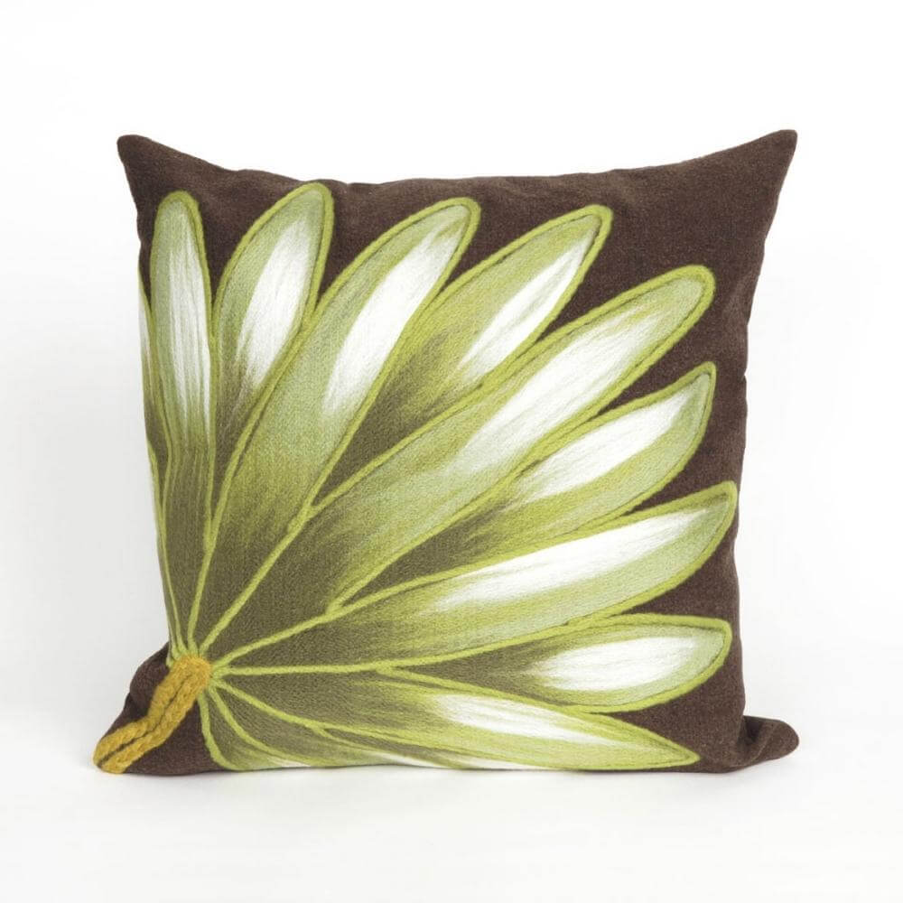 Chocolate Palm Fan Pillow – Coastal Place