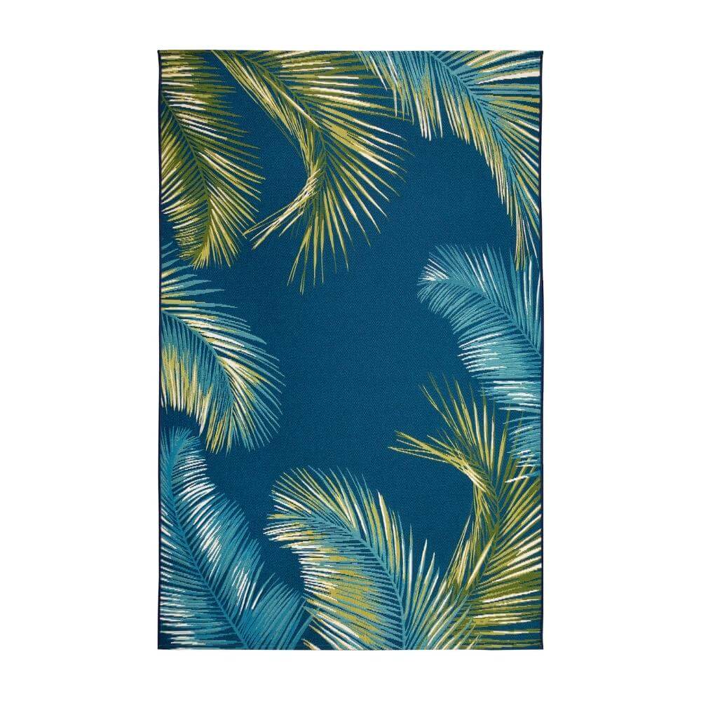 Deep Blue Palms Rug – Coastal Place