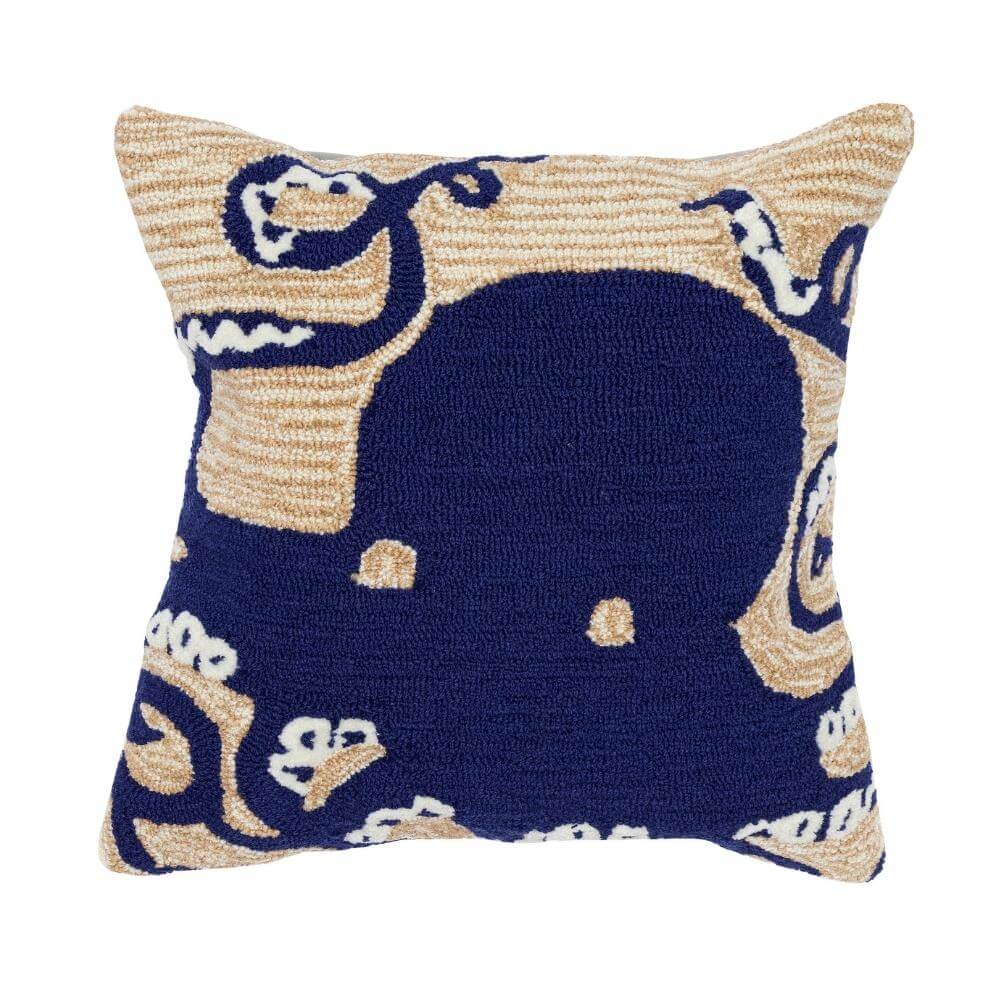 Navy Octopus Pillow – Coastal Place