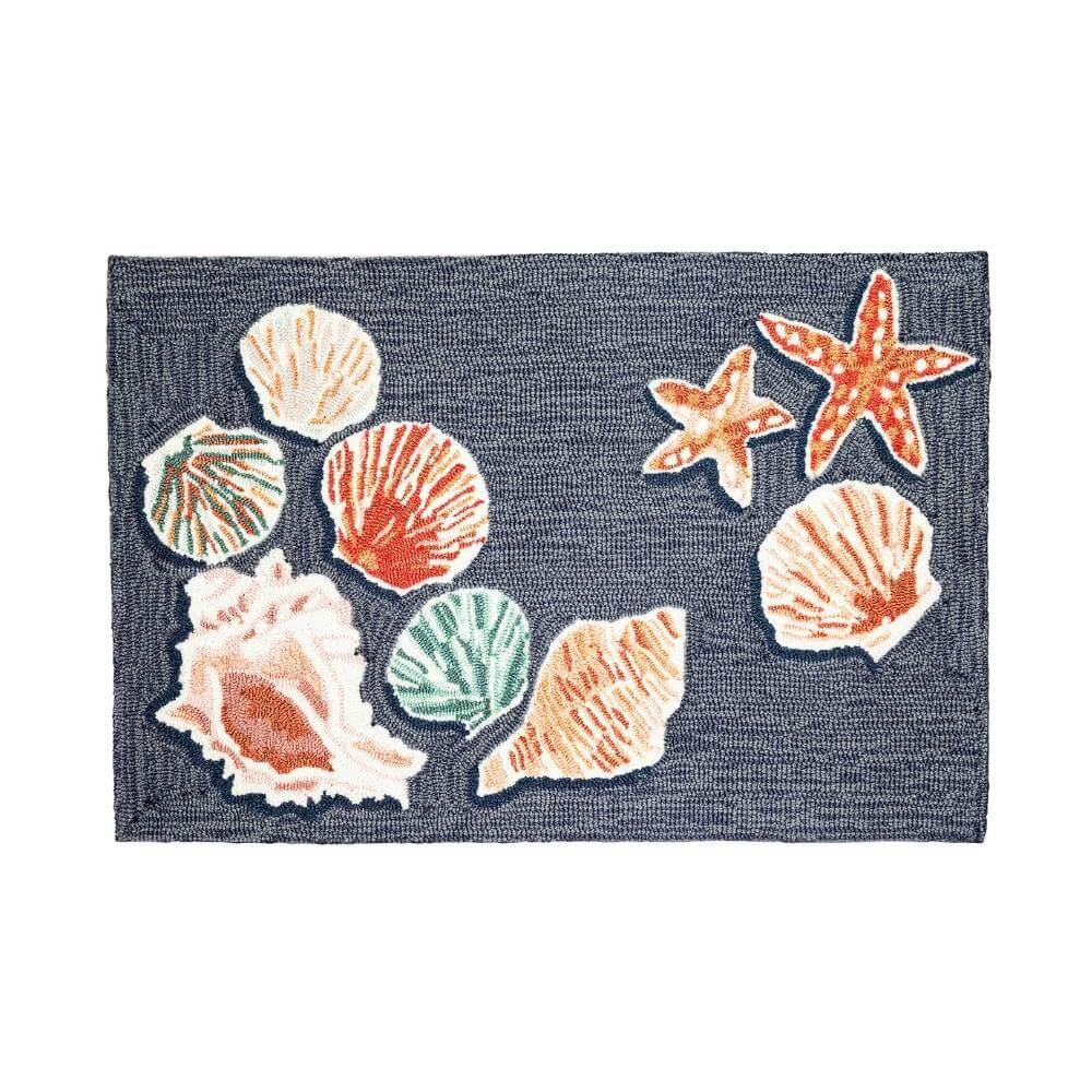 Navy Shells Rug – Coastal Place