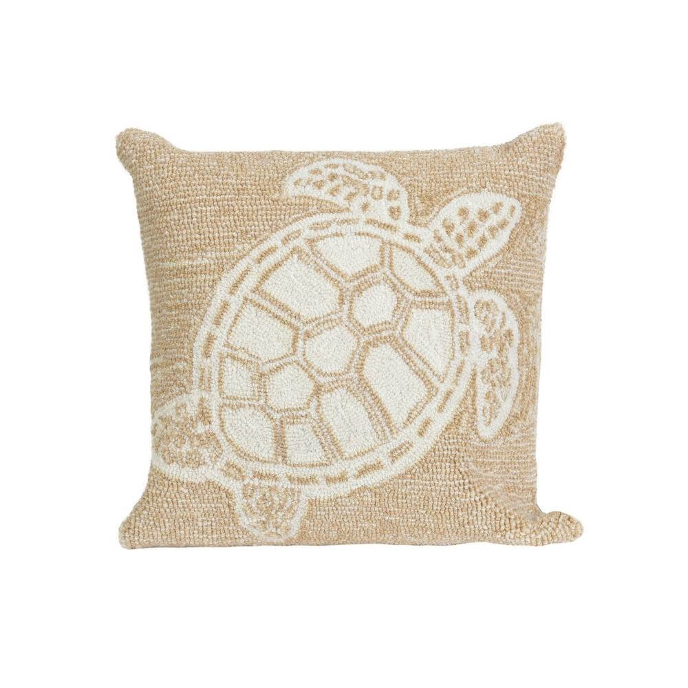Sandy Sea Turtle Pillow – Coastal Place